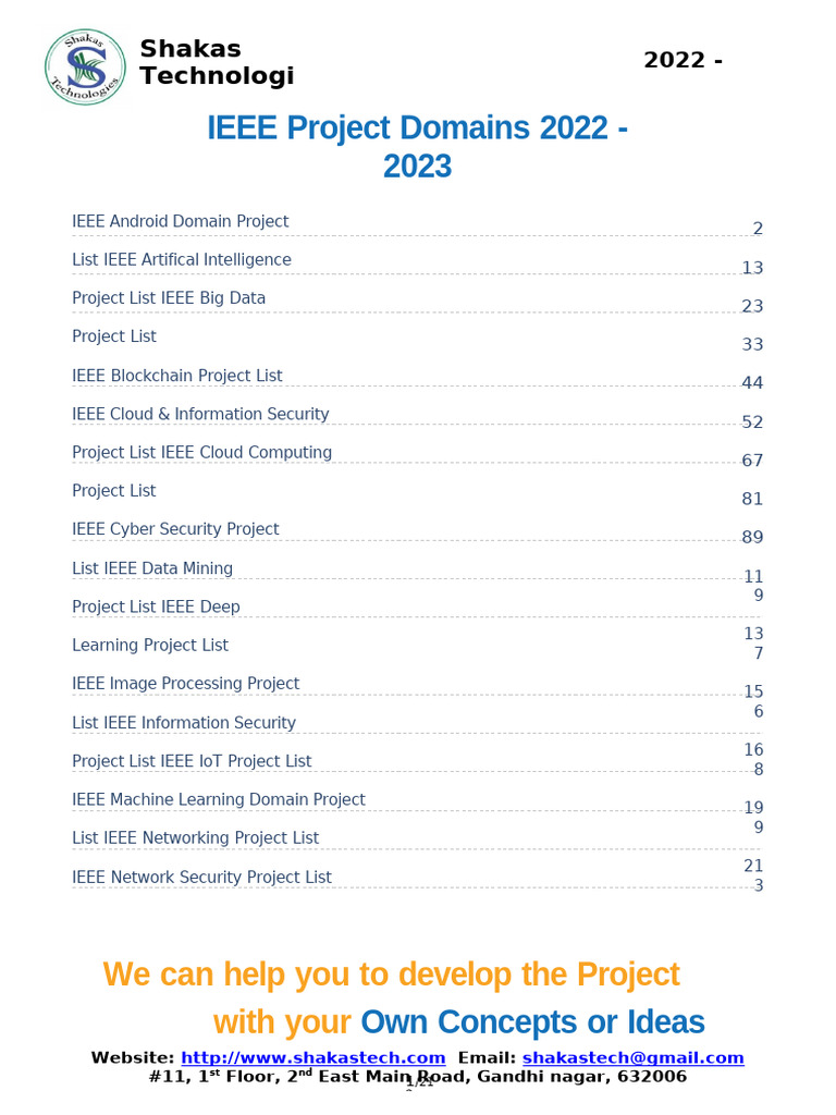 IEEE Project Titles 2022 2023 (1) | PDF | Computer Network | Internet Of Things