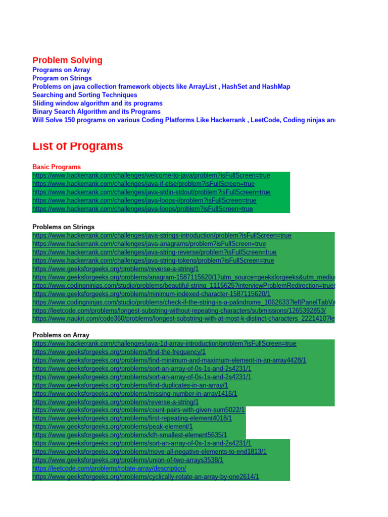 Problem Solving Programs | PDF | String (Computer Science) | Discrete ...