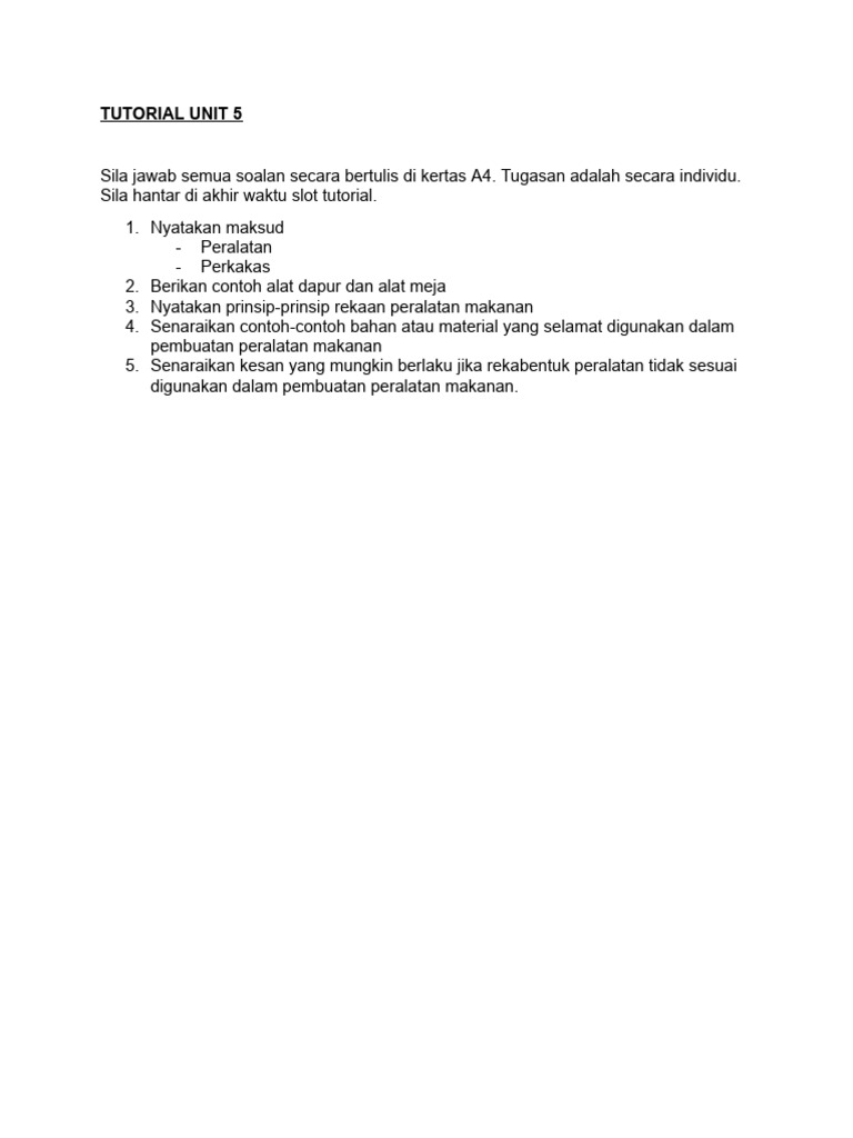 Tutorial Unit 5 | PDF
