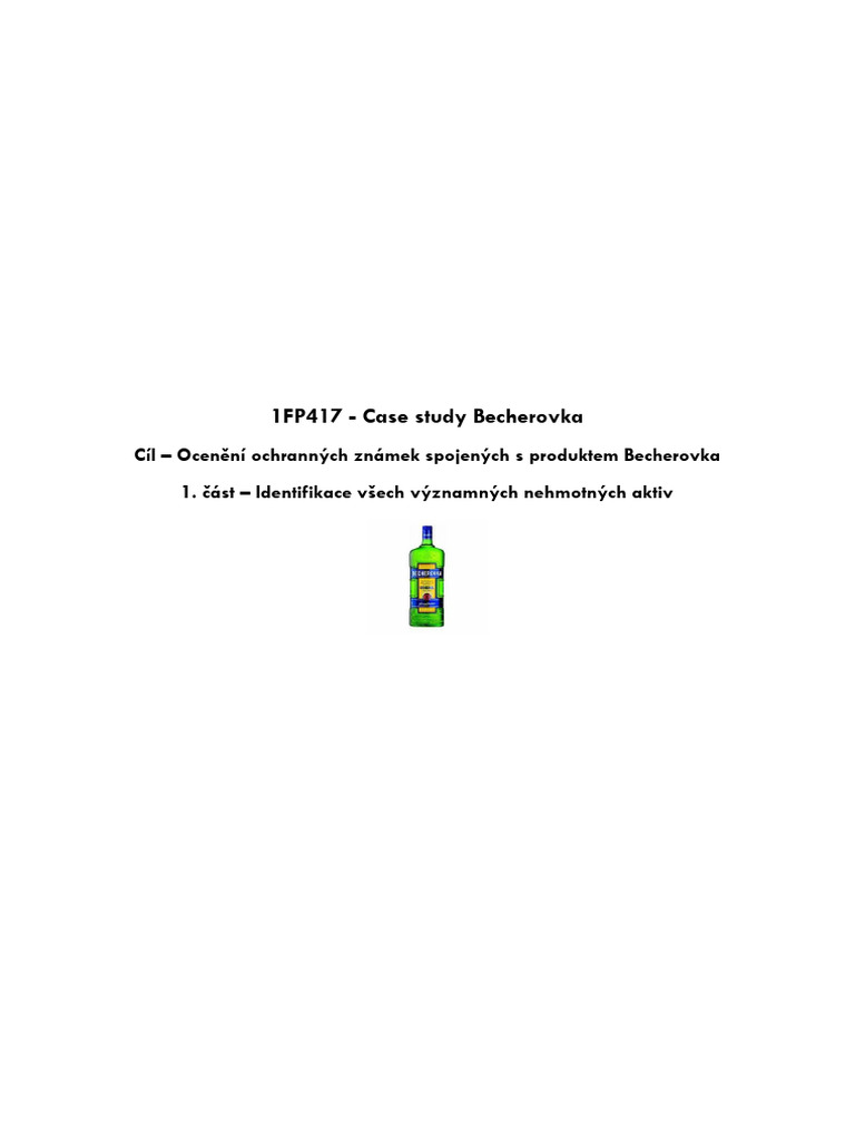Case Study Becherovky - 1. Cast | PDF