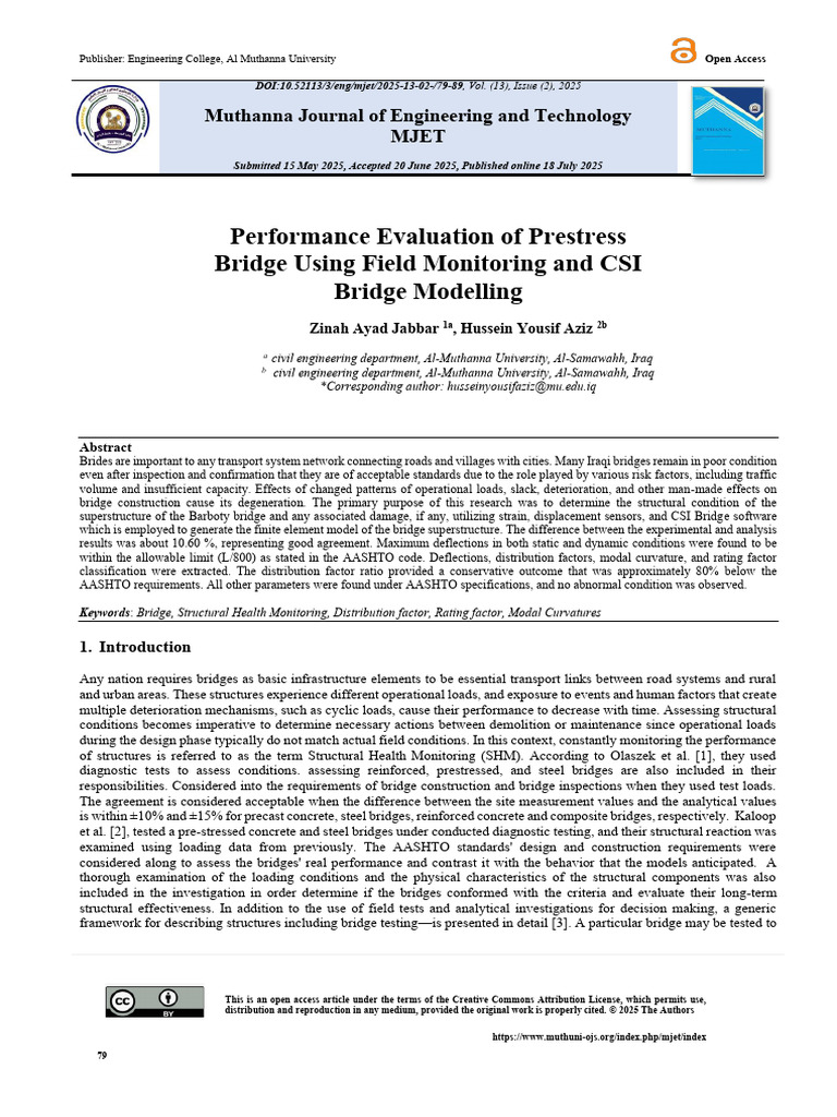 Prestressed Bridge Performance Analysis | PDF | Bridge | Deformation ...