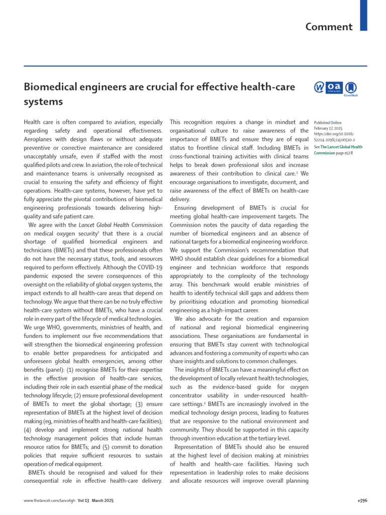 #Biomedical Engineers Are Crucial For Effective Health-Care Systems ...