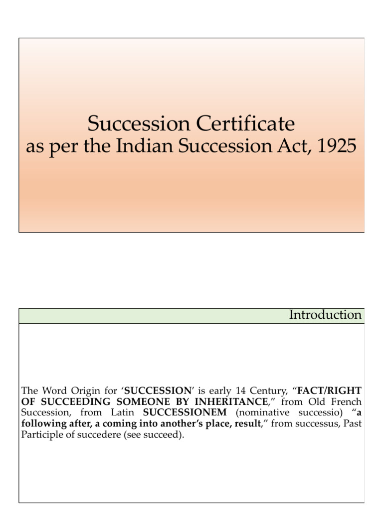 Succession Certificate | PDF | Will And Testament | Probate