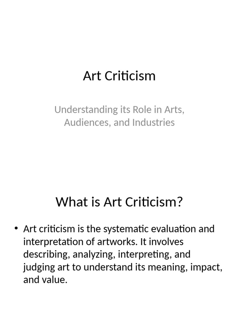 Art Criticism Presentation | PDF
