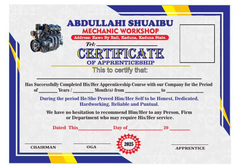 Apprenticeship Completion Certificate | PDF