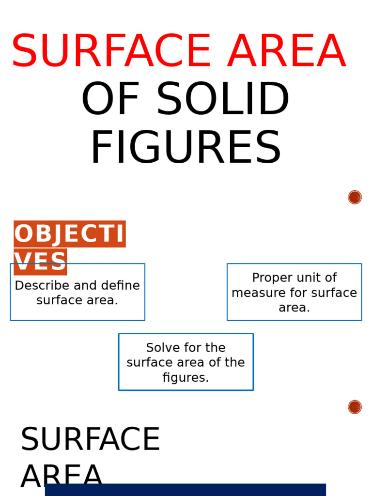 Surface Area Formulas for Solids | PDF | Area | Length