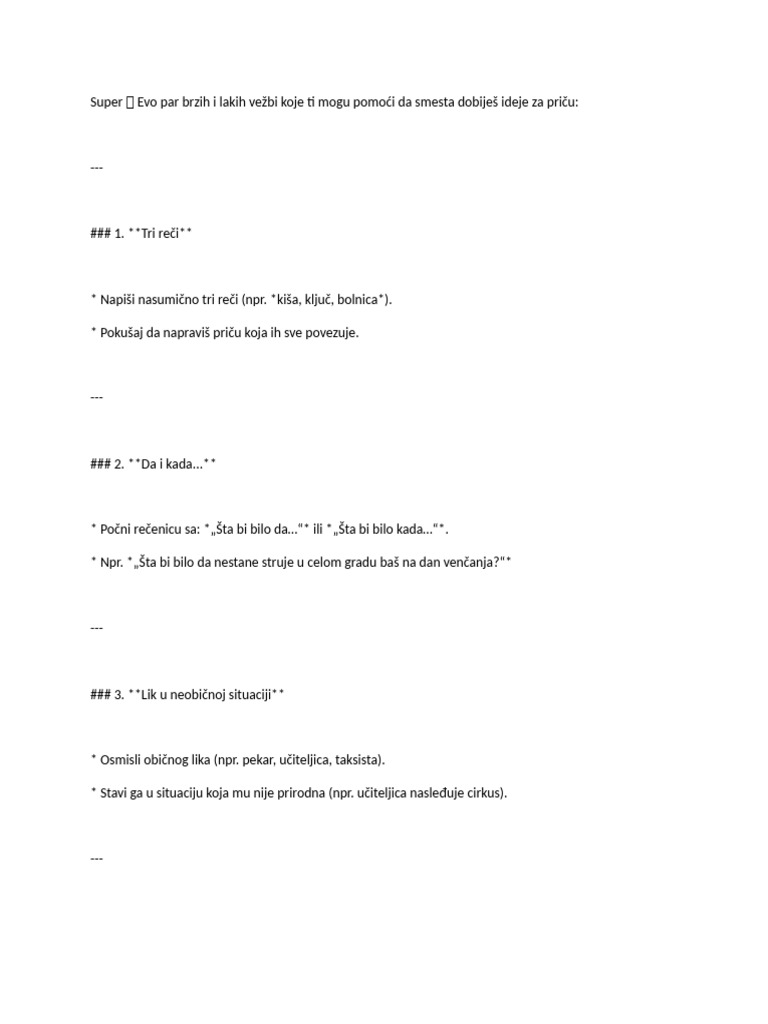 Kako Doci Do Ideja Za Pricu2 | PDF