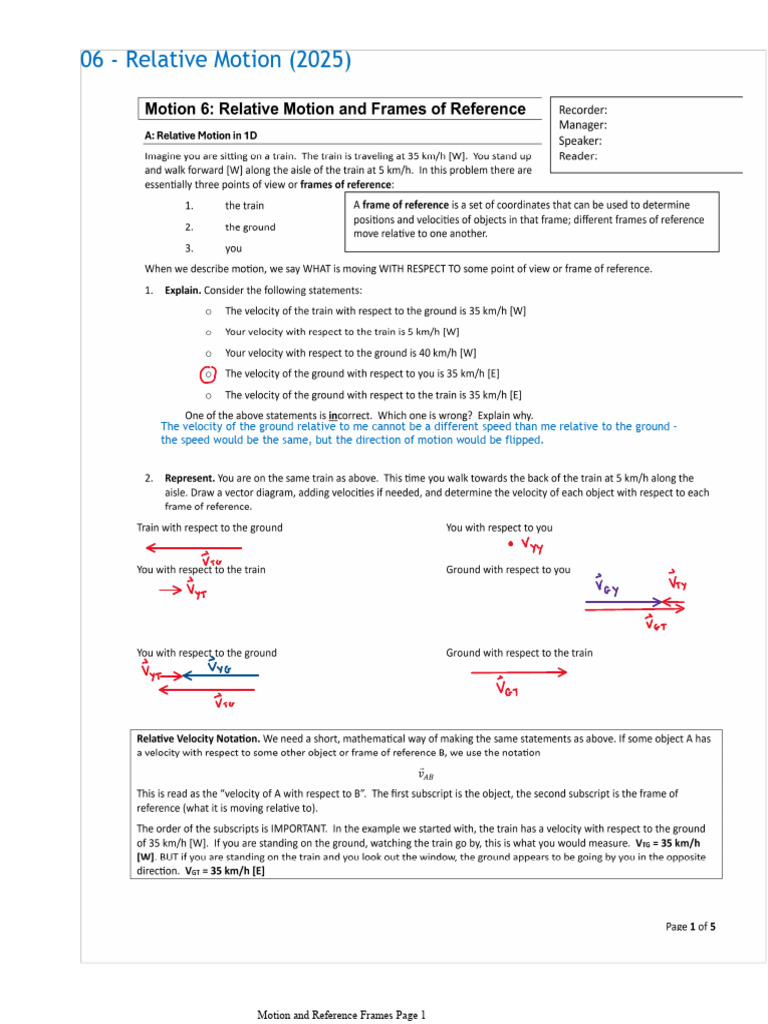 Understanding Relative Motion Concepts | PDF