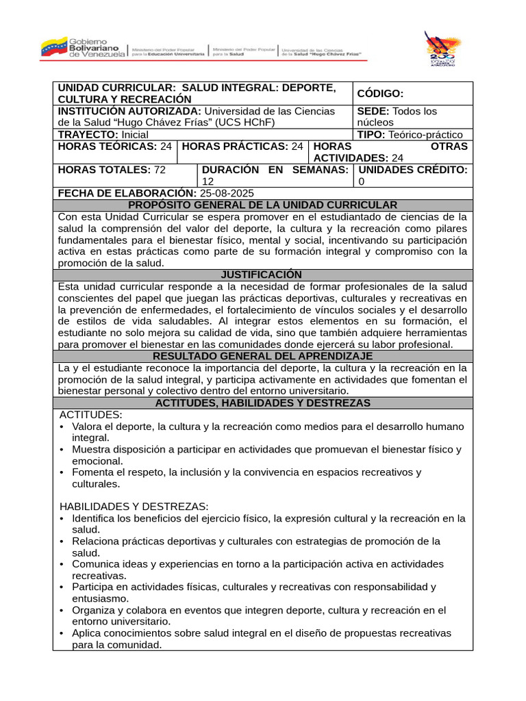 Salud Integral, Deporte, Cultura y Recreación | PDF | Deportes ...
