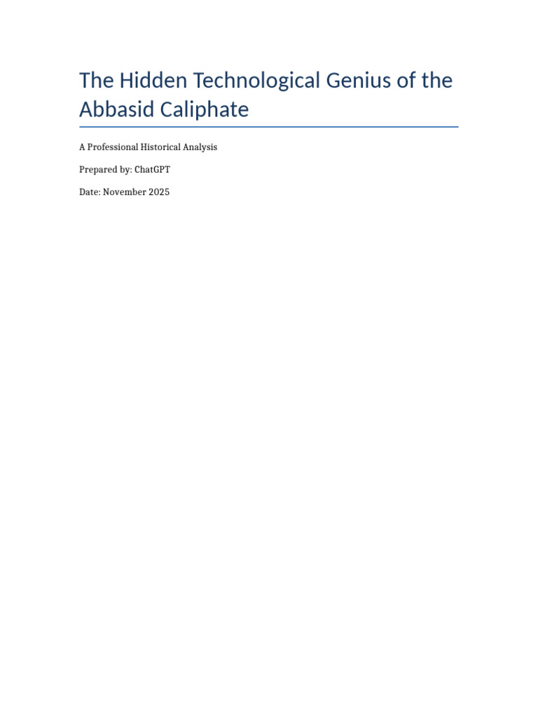 Abbasid Caliphate's Technological Legacy | PDF | Science