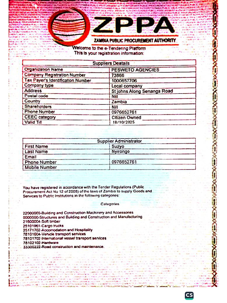 ZPPA Certificate | PDF