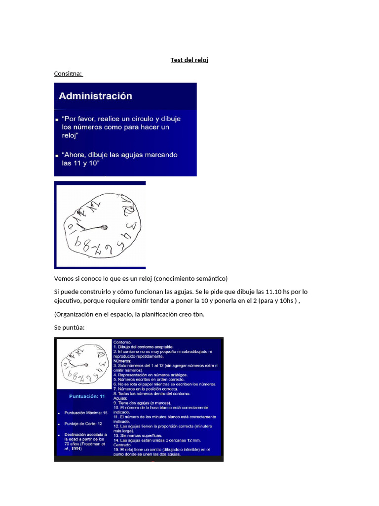 Test Del Reloj | PDF