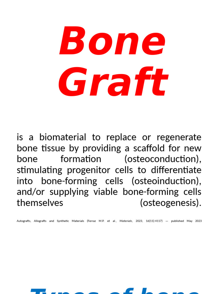 Types and Techniques of Bone Grafting | PDF | Dental Implant | Medical ...