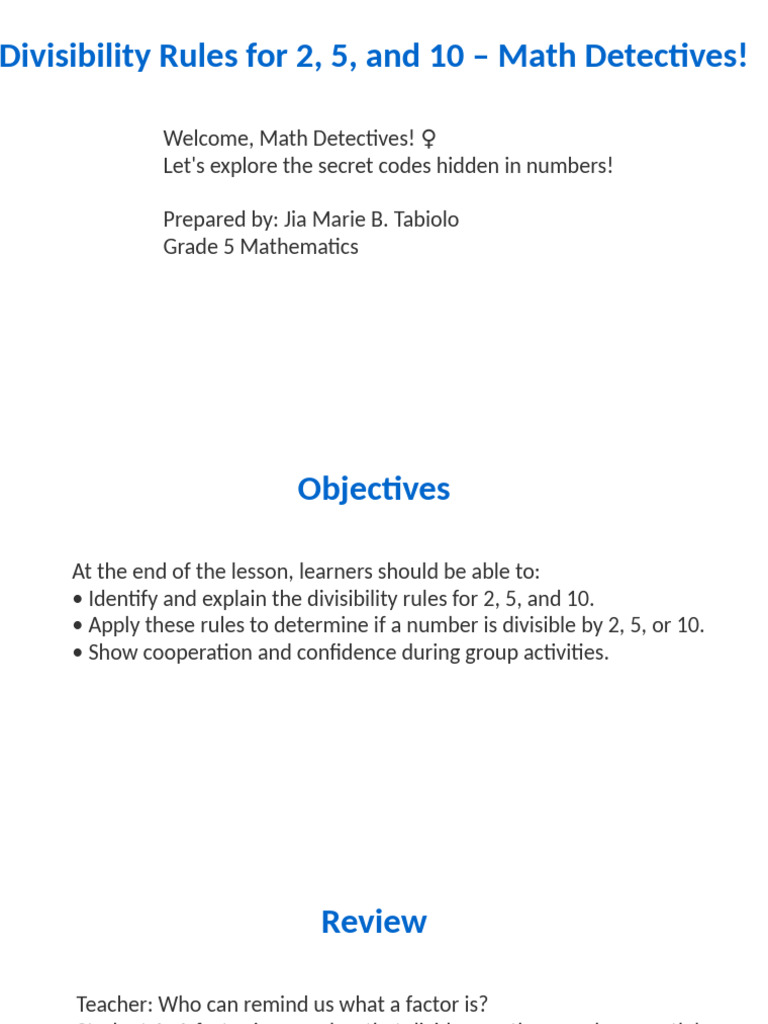 Divisibility_Rules_Math_Detectives (1) | PDF | Learning | Cognition