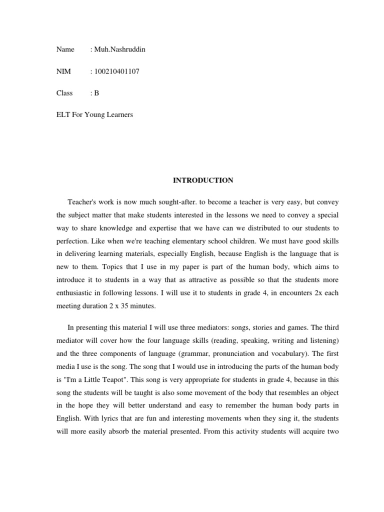 Contoh Introduction | English Language | Vocabulary