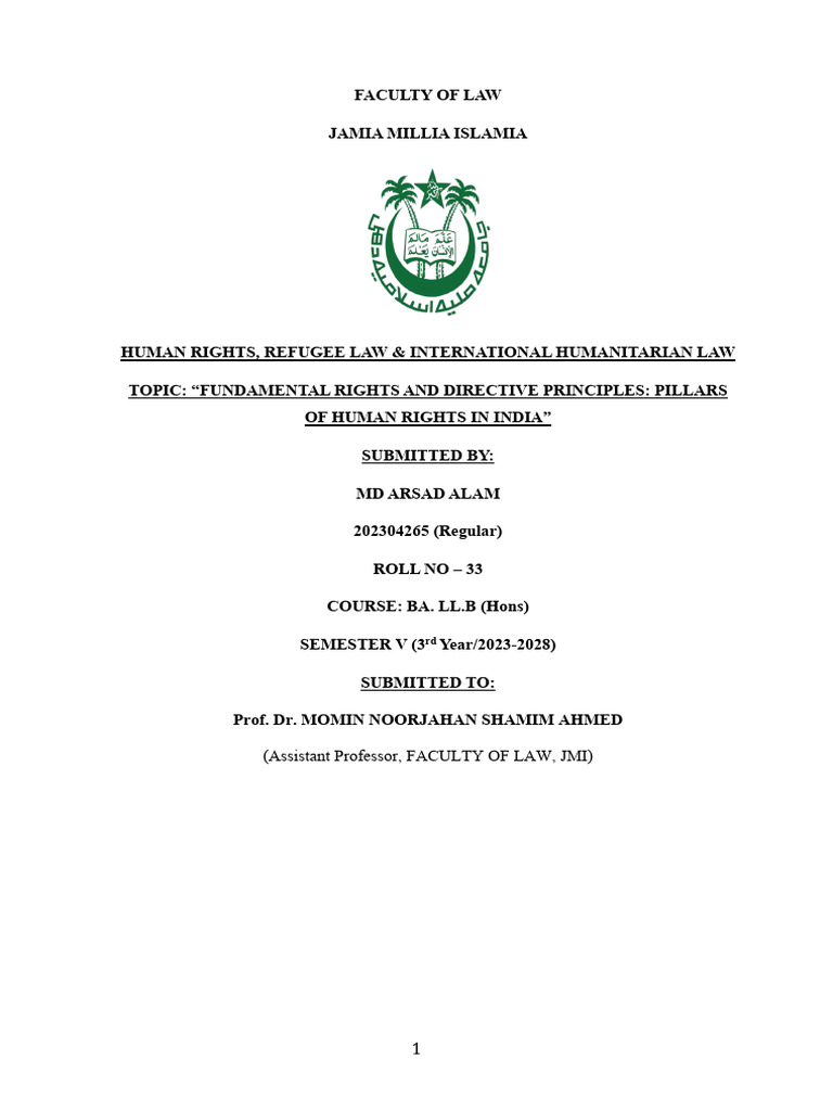 Human Rights Law Assignment | PDF | Human Rights | Justice