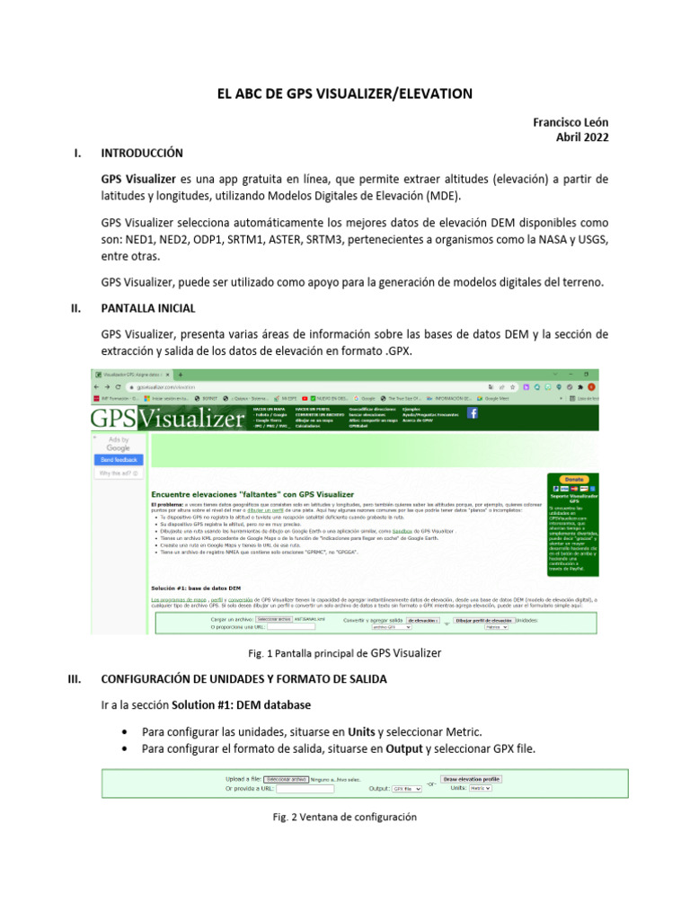 GPS Visualizer: Elevación y Archivos GPX | PDF | Datos geográficos e ...