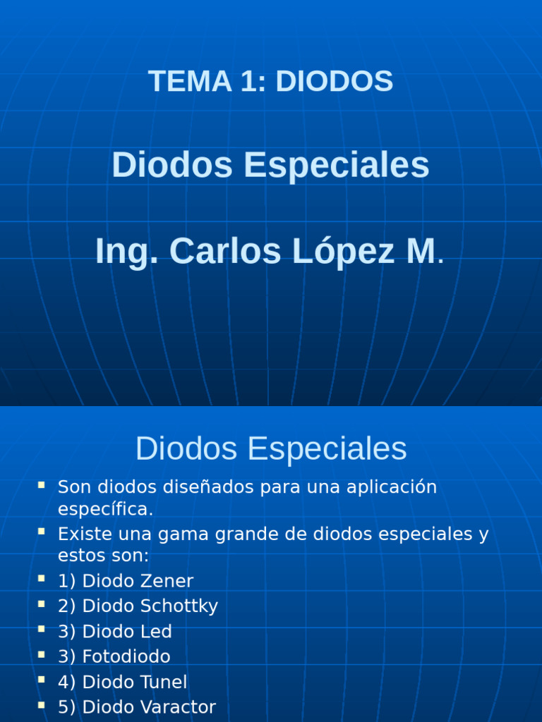 Presentacion Diodos Especiales 2 - 2020 | PDF | Diodo emisor de luz | Diodo