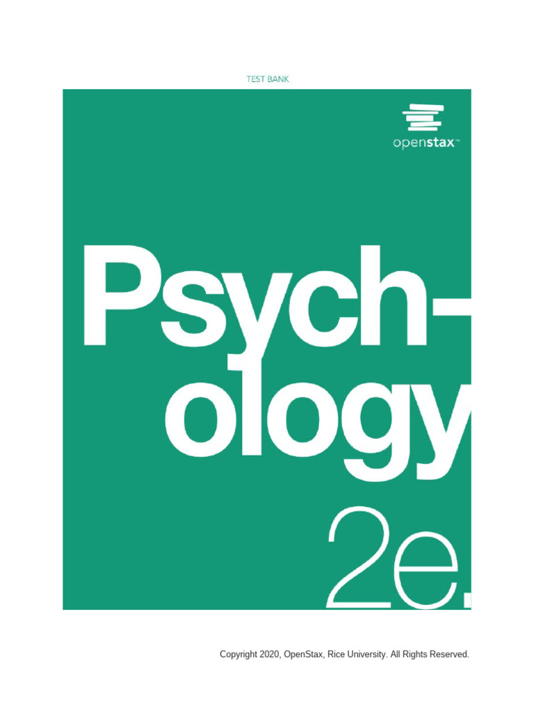 OpenStax Psychology 2e Test Bank: Chapter 1 | PDF | Psychology ...