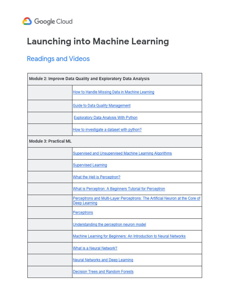 Launching Into Machine Learning 1 | PDF | Machine Learning | Deep Learning