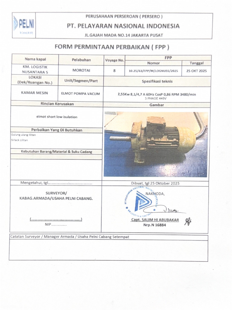 FPP - Elmot Pompa Vacumator Sewage | PDF