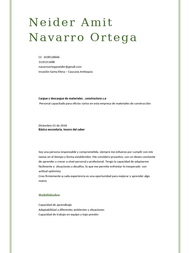 Currículum Vítae Clásico Simple de ATS | PDF