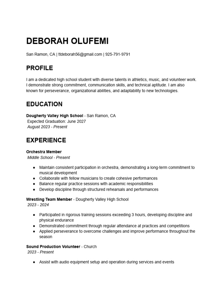 Deborah Olufemi Resume | PDF