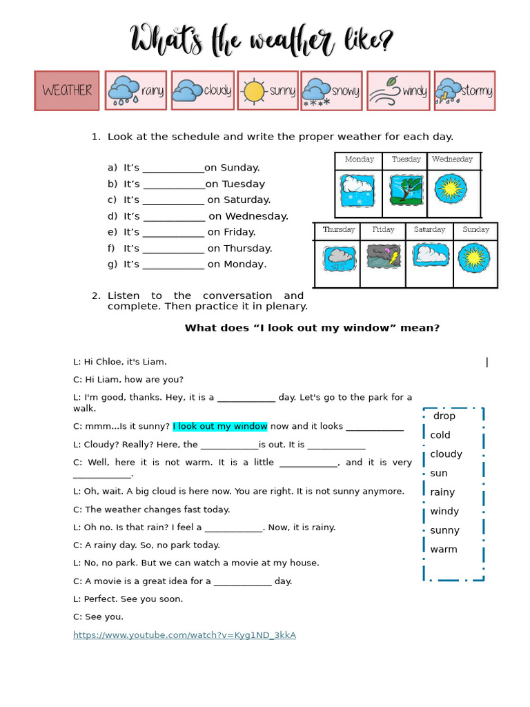 Daily Weather Vocabulary Practice | PDF | Chess | Chess Theory