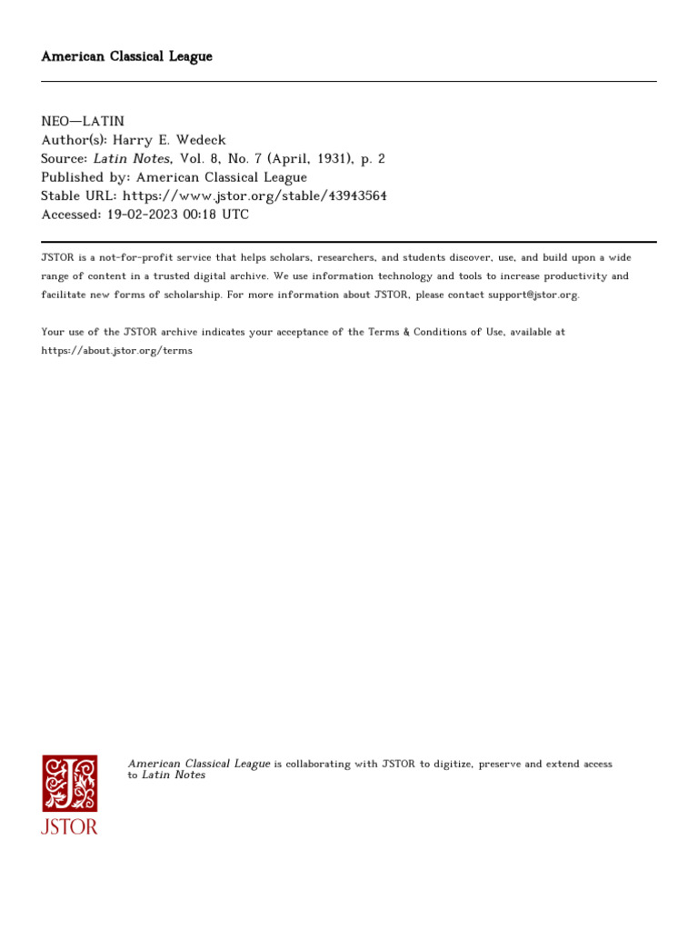 The Resilience of Neo-Latin Language | PDF | Latin