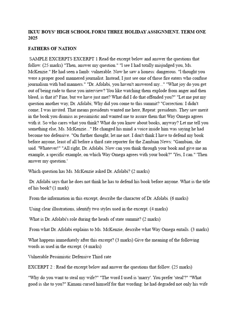 April Holiday Assignment Eng | PDF