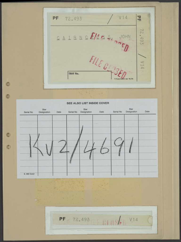 Kv2-4691 Caincross Files | PDF