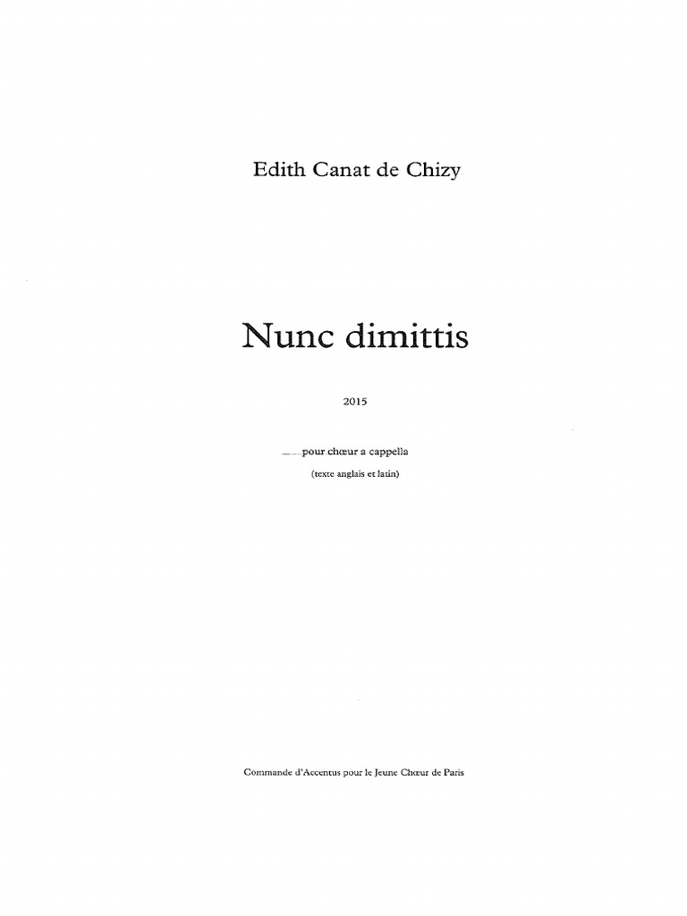 Canat de Chizy - Nunc Dimitis - Annoté | PDF