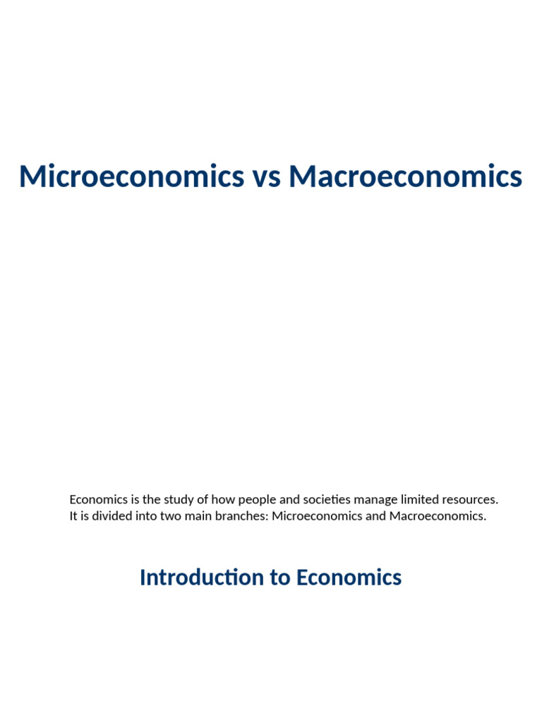 Micro vs Macro Economics Explained | PDF