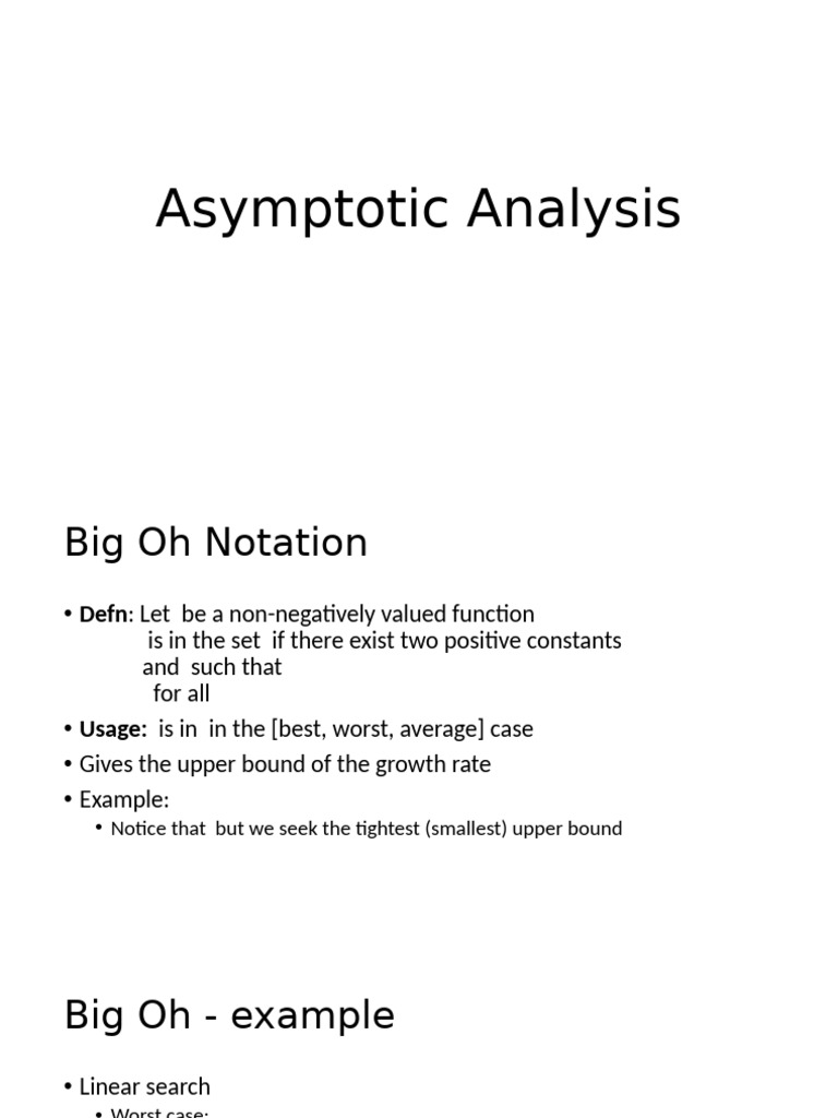01 Asymptotic Analysis | PDF | Time Complexity | Mathematical Relations