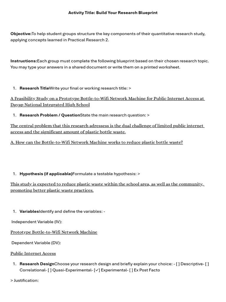 Research Blueprint for Internet Access Study | PDF | Sampling ...