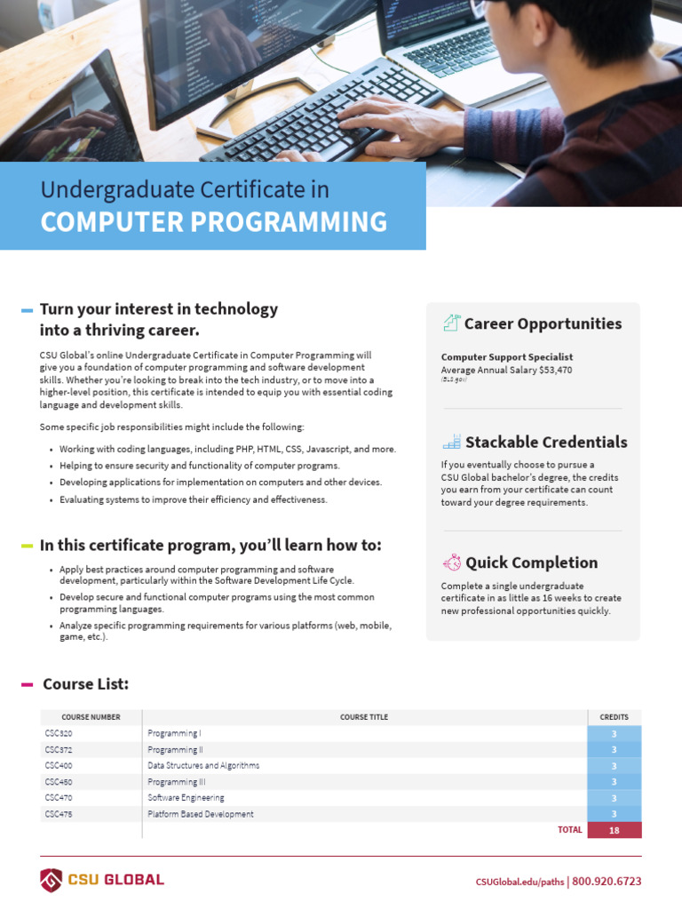UG_Cert_Computer_Programming_Program_Sheet | PDF | Computer Programming | Software