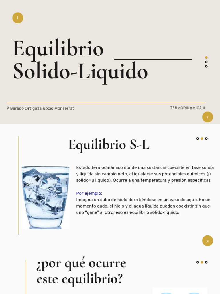 Equilibtio Solido-Liquido | PDF | Derritiendo | Equilibrio químico