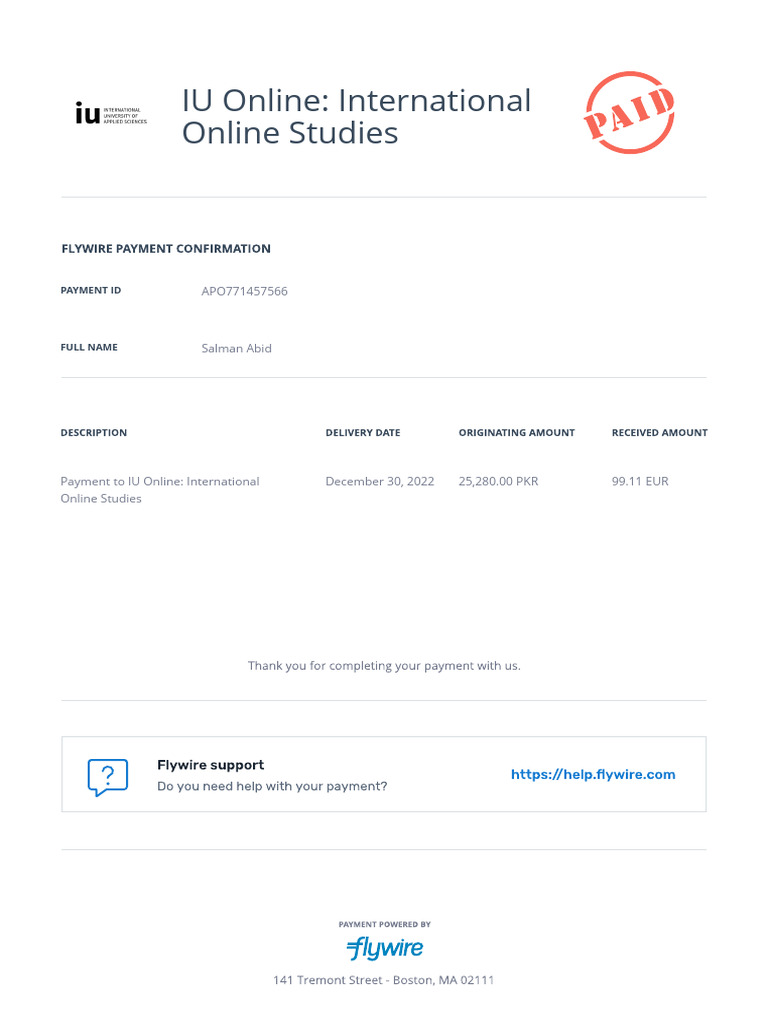 October Payment | PDF