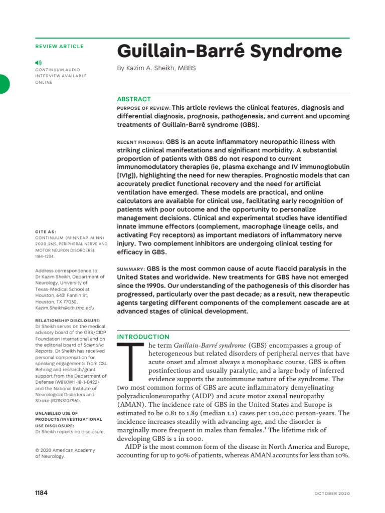 Guillain Barr Syndrome.6 | PDF | Diseases And Disorders | Nervous System