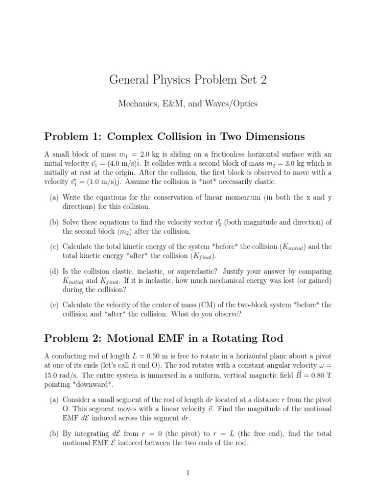 General Physics Problems 529797277 | PDF | Collision | Physics