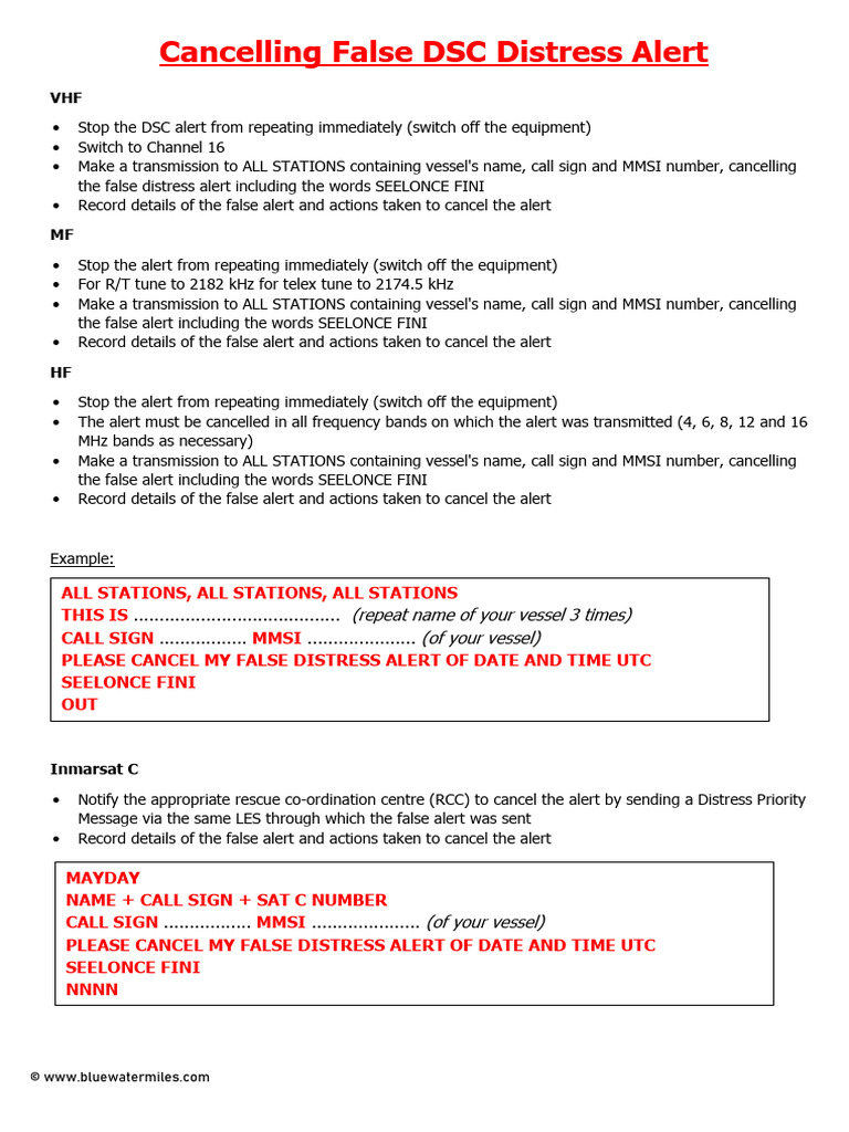 Cancelling False GMDSS Distress Alerts | PDF