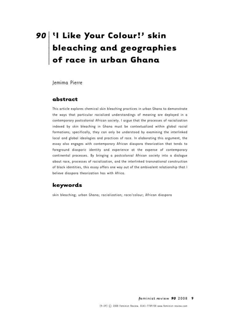 Skin Bleaching by Jemimah Pierre | PDF | Race (Human Categorization)