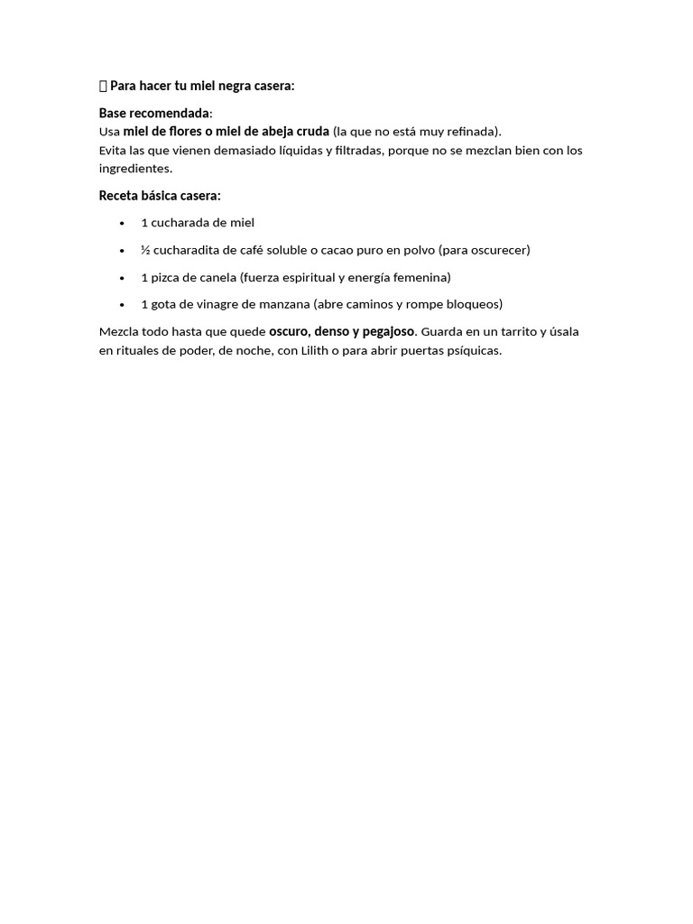 Cómo hacer miel negra casera | PDF
