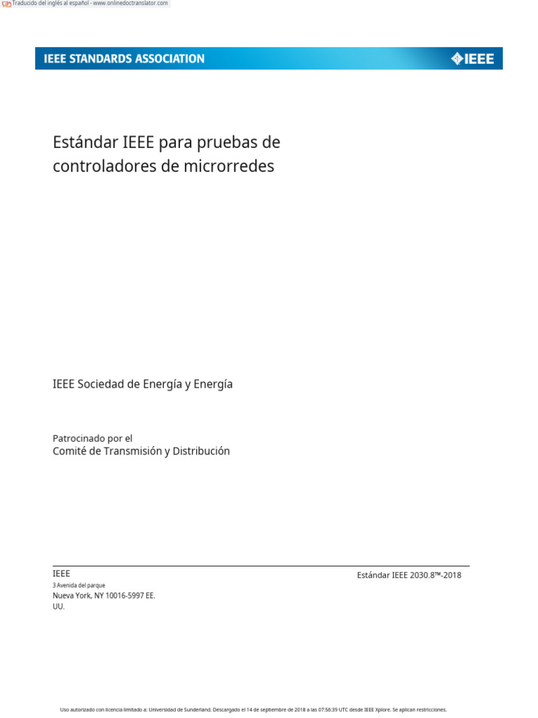 Estándar IEEE 2030.8-2018 para Microrredes | PDF | Instituto de ...