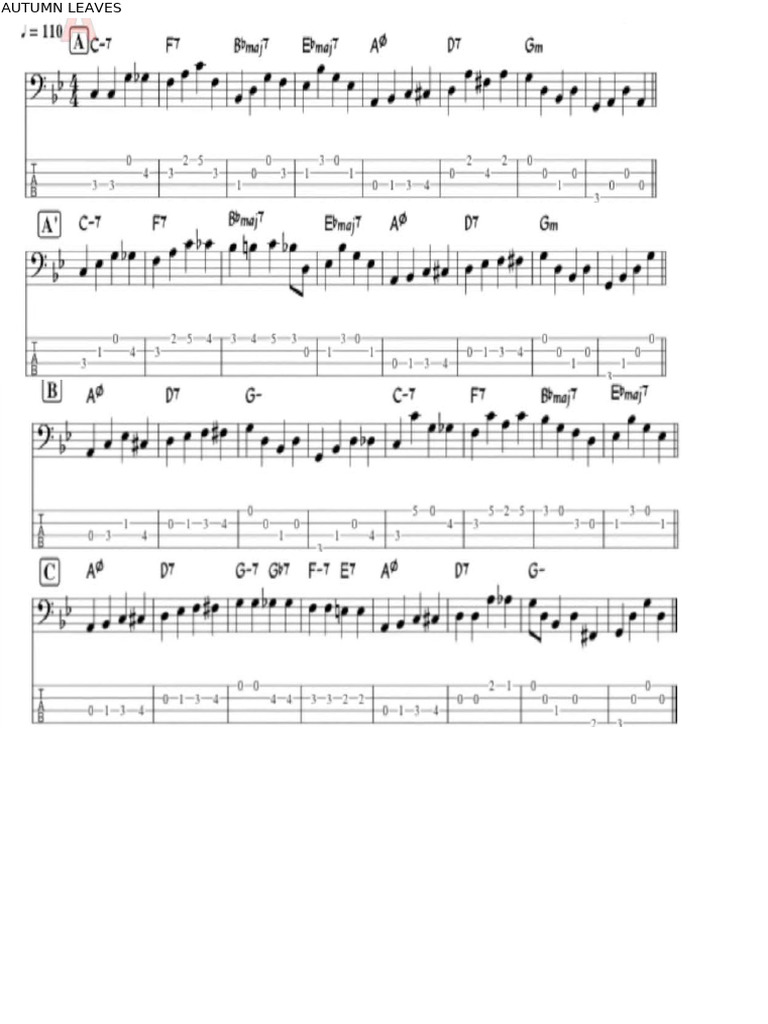 Autumn Leaves Bass Line | PDF