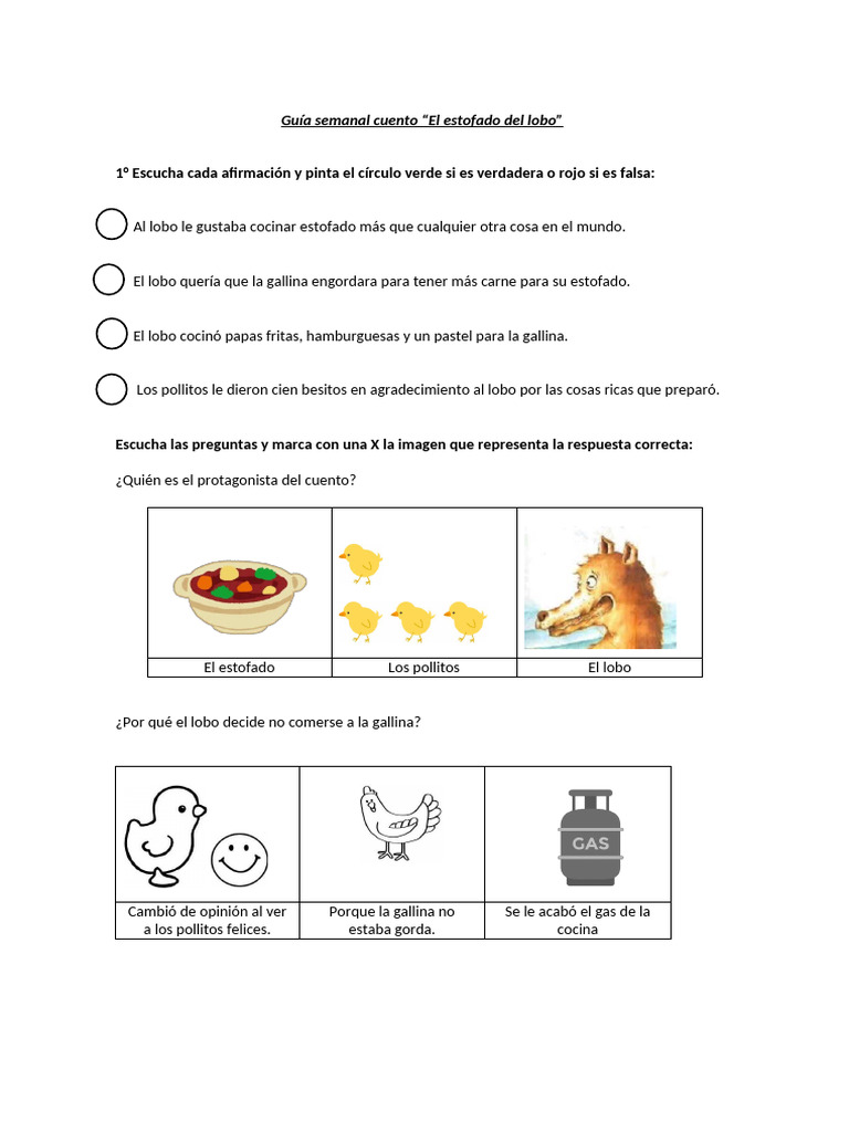 Guia Cuento El Estofado Del Lobo 2 | PDF