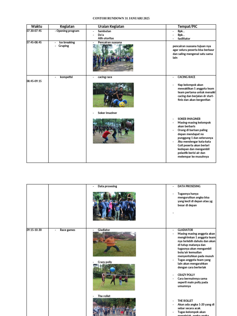 Contoh Rundown 1 | PDF