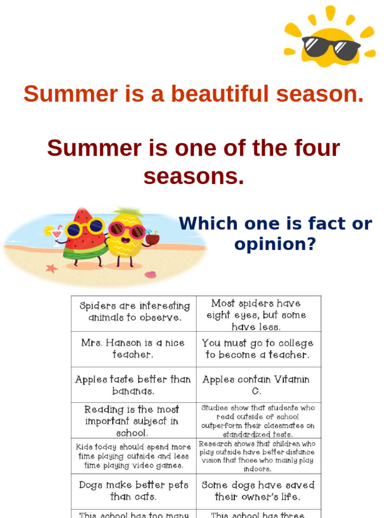 Understanding Facts vs. Opinions | PDF