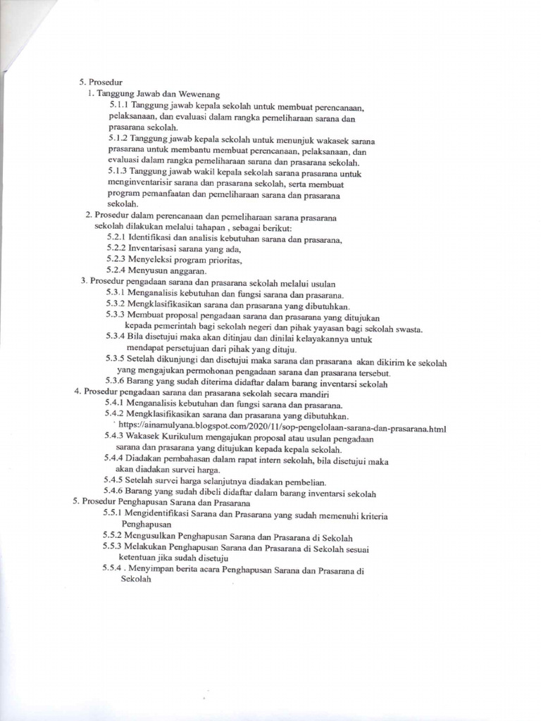 Sop Sarpras 2 | PDF
