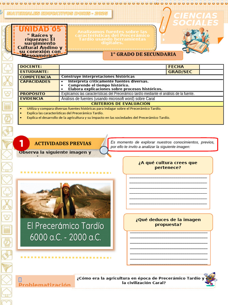 Análisis del Precerámico Tardío en Caral | PDF | Era precolombina